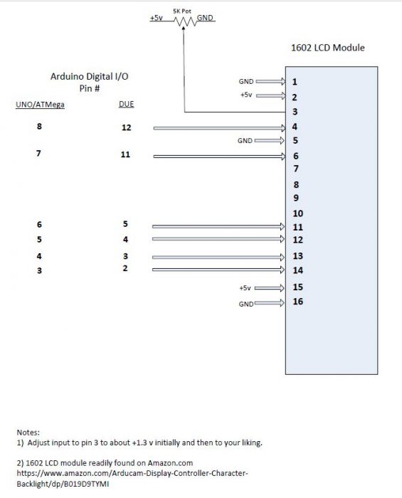 LCD Add-on for the Arduino DUE (Original Build) – DEF Sensor Simulator